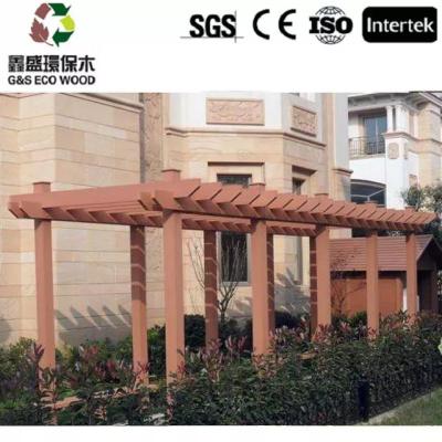 China Mold Resistant Wood Grain Composite Pergola Material Pergola WPC 5.4M 5.9M for sale