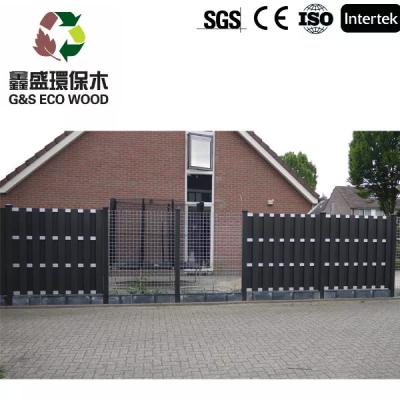 China Wood Grain Composite Garden Fence Panels Full Privacy Horizontal Composite Fencing for sale