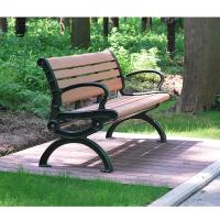 China Outdoor Modern Lounge Long Wooden Storage Bench WPC Table Chair Garden Public Park Metal Wood  Iron Steel Plastic for sale