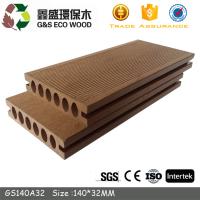 China 140 X 30mm WPC Hollow Decking Yellow Wood Plastic Composite Resin Decking for sale