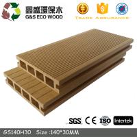 China Brown 100 X 25mm Natural Wood Grain Wpc Decking Floor Grey Hollow Composite Decking for sale