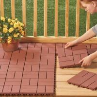 China 300 X 300 Wpc Decorative Wall Panels Wooden Floor Redrose Diy Interlocking Deck Tiles for sale