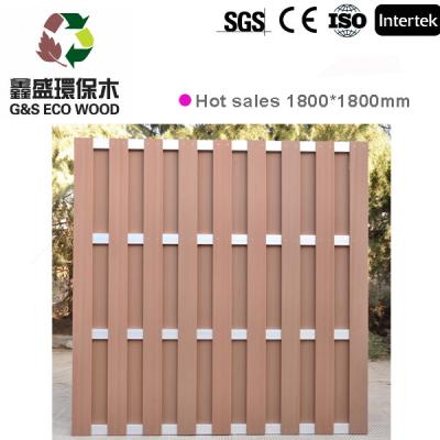 China Plastic Composite Slatted Fence Panels WPC Fence Wood Plastic 200 X 200mm for sale