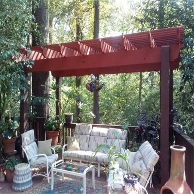China Coffee Decorative Timber WPC Pergola Grooving Surfacec Outdoor Garden 5M for sale