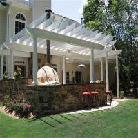 China 2.2M Bamboo Pergola Wood Material Pergola With Composite Decking Uvproof for sale