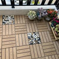 China 150 X 25mm Brushed WPC DIY Decking Home Anti Slip 3d Timber Wall Cladding for sale