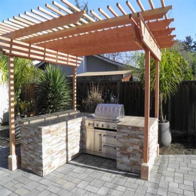 China Waterproof WPC Composite Deck Pergola Wood Plastic Composite Modern Redwood Pergola for sale