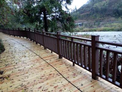 China 90 X 90mm Wood Plastic WPC Railing Outdoor Farm Chocolate Wpc Composite Fencing for sale