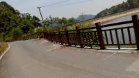 China 90 X 90mm Wood Plastic WPC Railing Outdoor Farm Chocolate Wpc Composite Fencing for sale