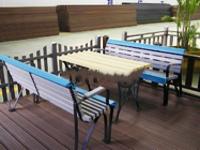 China Solid Plastic Outdoor Park WPC Chair Polymers WPC Garden Bench Wood Plastic Composite for sale