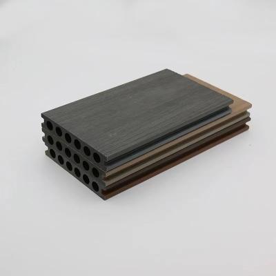 China Dark Grey WPC Hollow Composite Decking Sanding Capped Composite Deck Boards for sale