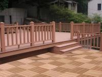 China Anti Corrosion Composite Plastic Fence Panels Red Brown Plastic Deck Railing Systems for sale