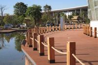 China 3m Outdoor Aluminum Frame WPC Railing 3D Garden Wood Plastic Composite Railing for sale