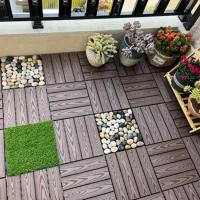 China 300X300MM Brown WPC DIY Decking Hollow Plastic Decking Boards Aging Resistant for sale