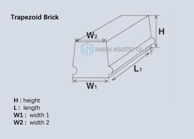 China 70mm 75% Alumina Ceramic Lining / Alumina Refractory Brick Size Customized for sale
