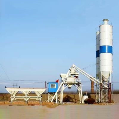 China Small Footprint 50m3/h Stationary Concrete Batching Plant Modular Design for sale