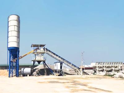 China HZS90 Stationary Concrete Batching Plant 90m3/h Belt Conveyor Type Concrete Mixing Plant for sale