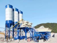 China Compact 35m3/h Stationary Concrete Plant Belt Conveyor Type / Skip Hopper Type Concrete Mixing Plant for sale