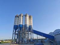 China Heavy Duty HZJS90 Stationary Concrete Batching Plant With Twin Shaft Mixer for sale