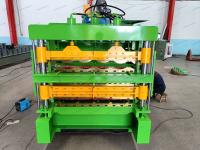 China Automatic Colour Roof Sheet Making Machine 1200mm Feeding Width 0.3-0.8mm Rolling Thickness for sale