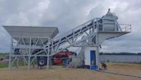 China Automatic Mobile Concrete Batching Plant 75m³/h Productivity With Skip Hoist Feeding for sale