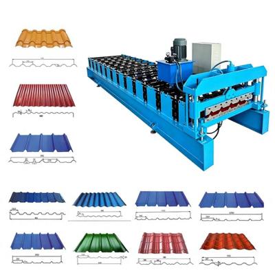 China 15 m/min High-Efficiency Output Single Layer Roofing Roll Forming Machine with 5.5 kW PLC-Controlled Trapezoidal Roof Panel Forming Machine for sale
