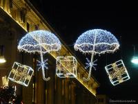 China Outdoor Commercial Christmas Street Decoration 3D Umbrella Motif Light 100W IP65 for sale