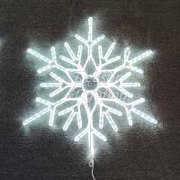 China Outdoor Lighted Christmas Snowflake Decoration 80cm IP65 LED Rope Light Metal Frame for sale