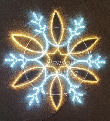 China Outdoor Lighted Snowflakes 1m LED Rope Light Metal Frame IP65 Holiday Decoration for sale