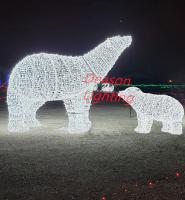China Large Christmas Lighted Polar Bear Outdoor Decoration 190cm 360cm LED String Lights IP65 for sale