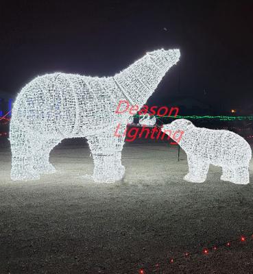 China Large Christmas Lighted Polar Bear Outdoor Decoration 190cm 360cm LED String Lights IP65 for sale