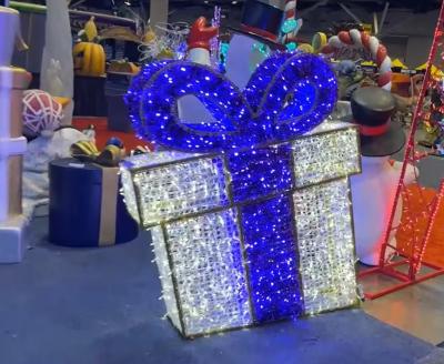 China Outdoor Christmas Lights Decoration LED 3D gift box Motif light for sale