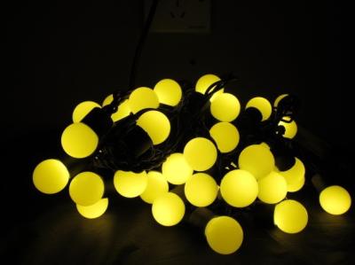 China Yellow LED Ball String Light 5m 50LEDs IP65 Waterproof 4W 110-240V for Garden Decoration for sale