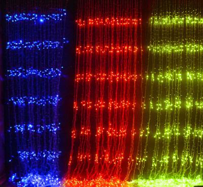 China Christmas LED Waterfall Curtain Light 1200 LEDs 5M Height 110-240V Indoor Outdoor Decoration for sale