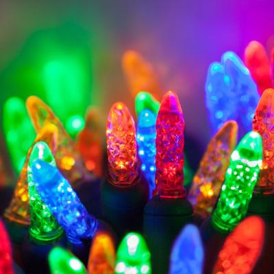 China Multicolor M5 LED Christmas String Light 100 Bulbs 17ft 120V Outdoor for sale