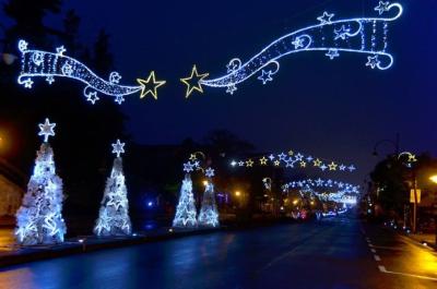 China overhead street display Christmas lighting for sale