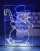 China Giant Outdoor Wire Lighted Snowman 2.3m LED Christmas Decoration 110V-240V for sale