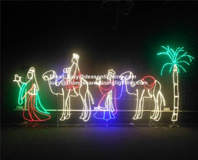 China Outdoor Lighted Nativity Sets 3m Manger LED Rope Light Christmas Decoration 110-240V IP65 for sale