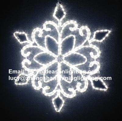 China Giant Christmas Snowflake Lights 80-150cm LED Rope Light Outdoor Decoration IP65 CE ROHS for sale