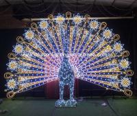 China Outdoor 3D LED Peacock Sculpture 4m x 6m 300W for Christmas Wedding Festival Decoration for sale