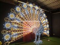 China Outdoor 3D LED Peacock Sculpture 4m x 6m 300W for Christmas Wedding Festival Decoration for sale