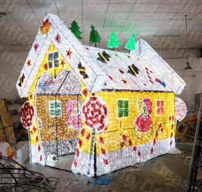 China LED Giant Christmas House Decoration 4m Length Outdoor Lighted House with IP65 Waterproof for sale