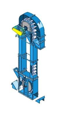 China DT Series Plate Chain Bucket Elevator Carbon Steel 160mm Width 2-5 m³/h Capacity for sale