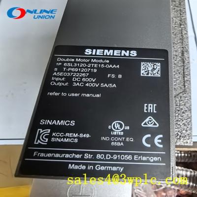 China 6SL3120-2TE15-0AA4 SIEMENS SINAMICS S120 Double Motor Module Input for sale