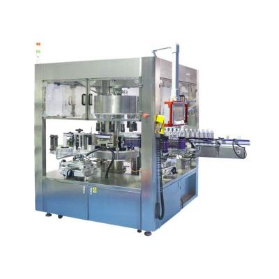China Fully Auto Rotary Labeling Machine / Round Bottle Labeler PLC Control for sale