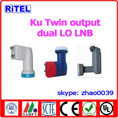 China Ku-band 2-port output LNBF, single LO and dual LO available for sale