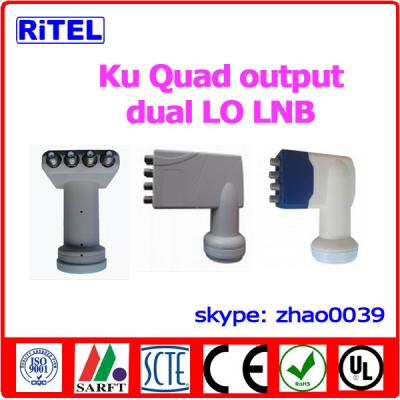 China Ku-band 4-port output LNBF, single LO and dual LO available for sale