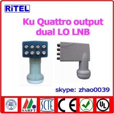 China Ku-band 8-port output QUATTRO LNBF, single LO and dual LO available for sale