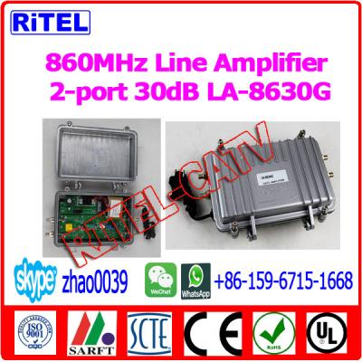 China 2-PORT OUTPUT 30dB gain CATV/MATV Line Amplifier LA-8630G for sale