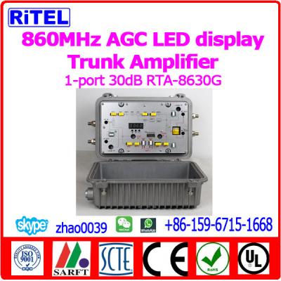 China CATV/MATV 860MHz 1-Port output 30dB AGC Trunk Amplifier/Line Amplifier RTA-8630G Outdoor SPS LED display for sale